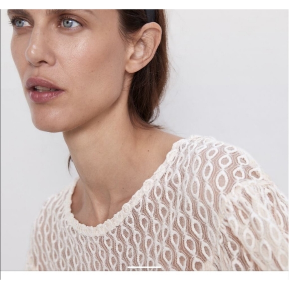 Zara | Tops | Zara Embroidered Tulle Top | Poshmark